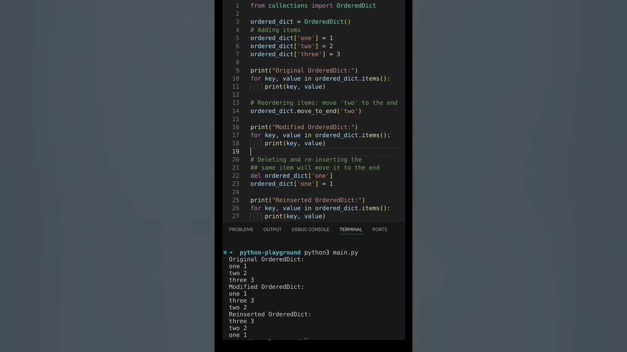 Maintaining Order in Python Dictionaries with OrderedDict - YouTube