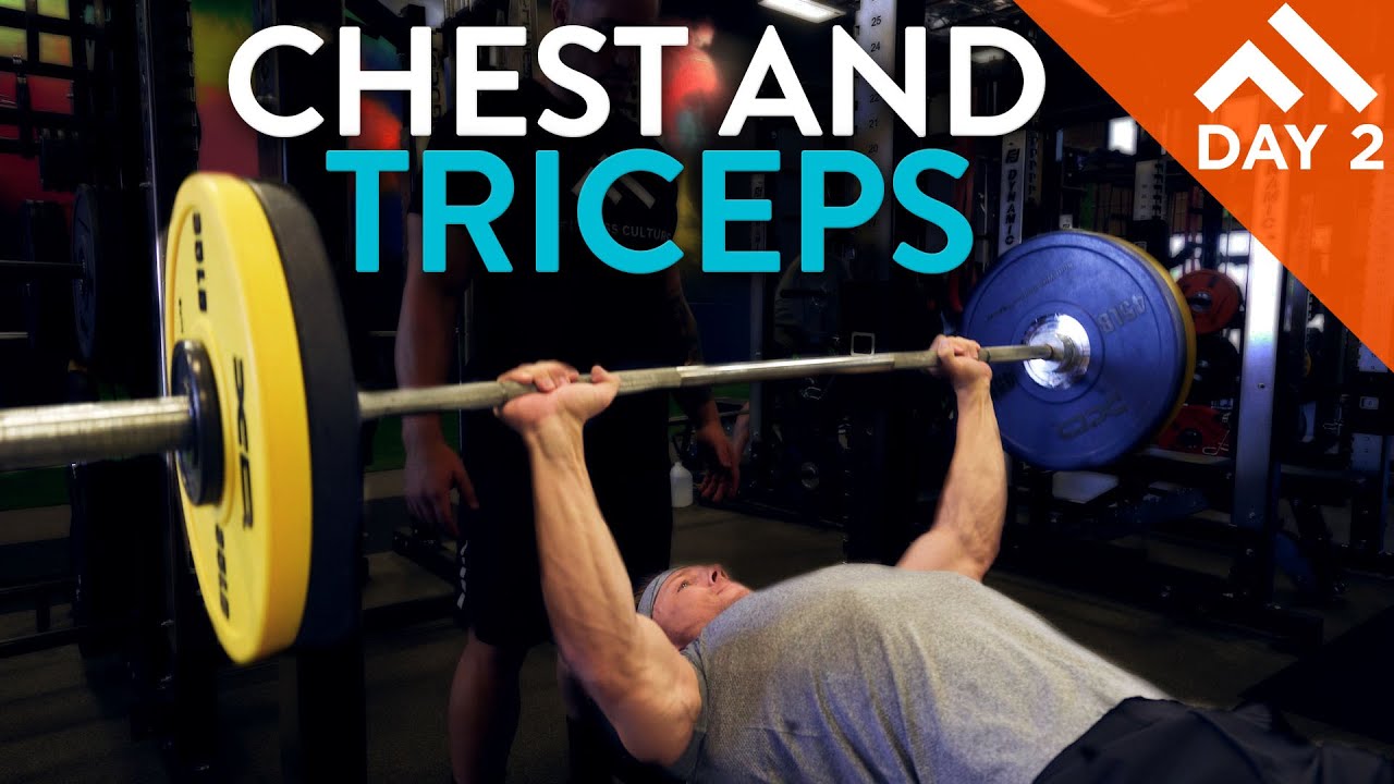 CHEST AND TRICEPS | WEEK IN THE SWOLE PROGRAM DAY 2 - YouTube