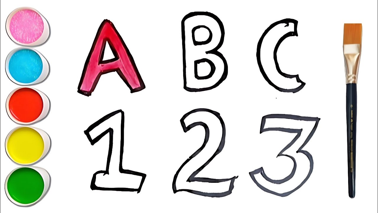 ABC & 123 Drawing for Kids | Easy Step-by-Step Drawing & Coloring ...