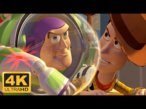 Toy Story (1995) Woody & Buzz Meet For The First Time (Remastered 4K 60FPS)
