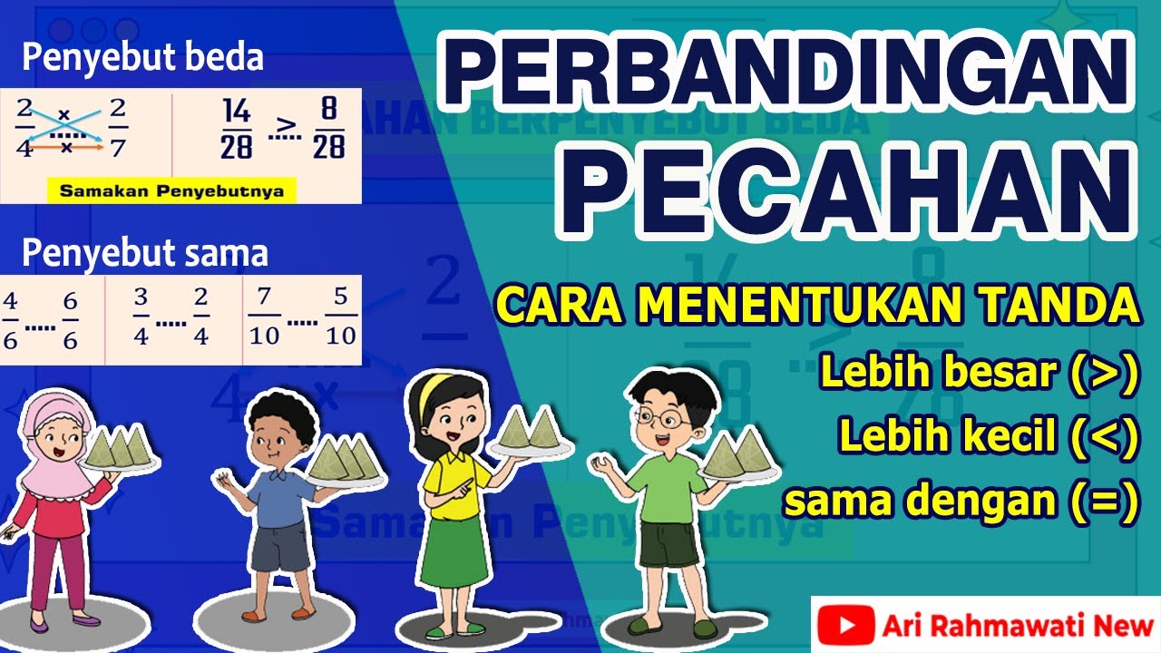 Membandingkan Pecahan Lebih Besar dan Lebih Kecil - YouTube