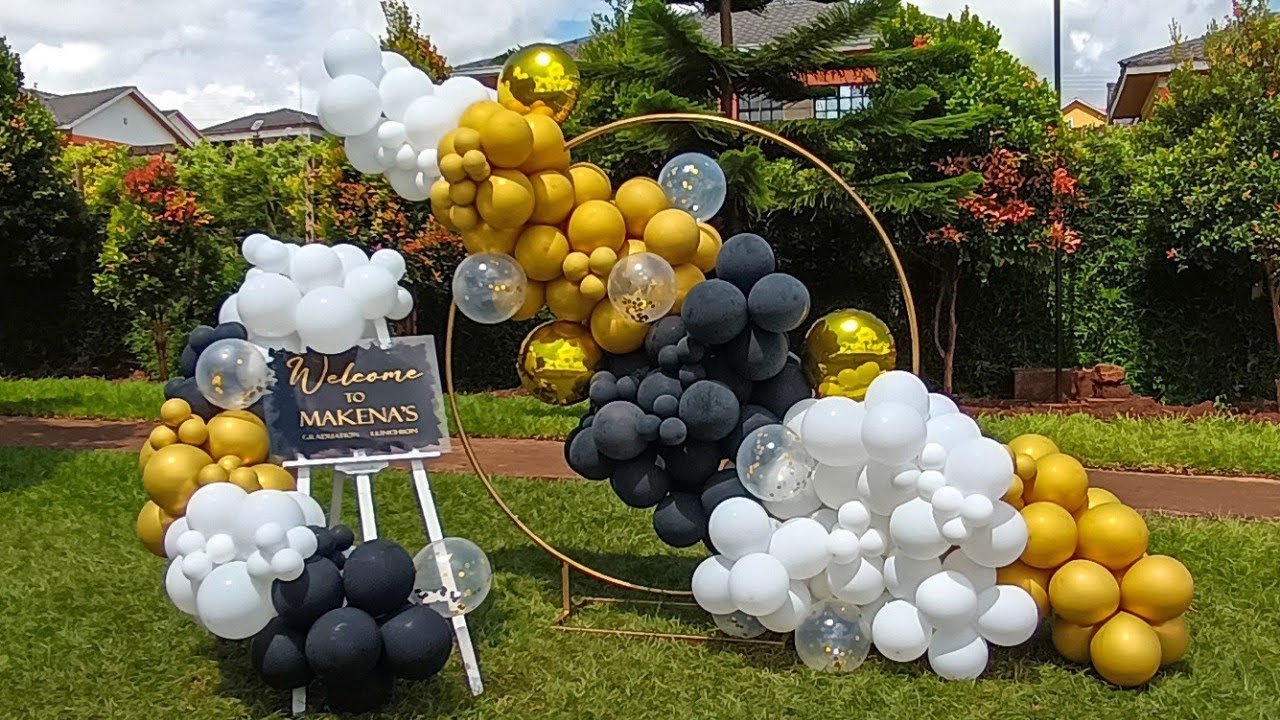 GRADUATION BALLOON BACKDROP | How to | BALLOON TUTORIAL | Balloon decor - YouTube