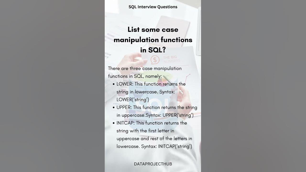 Case Manipulation Functions In Sql Sql Interview Question Series Youtube