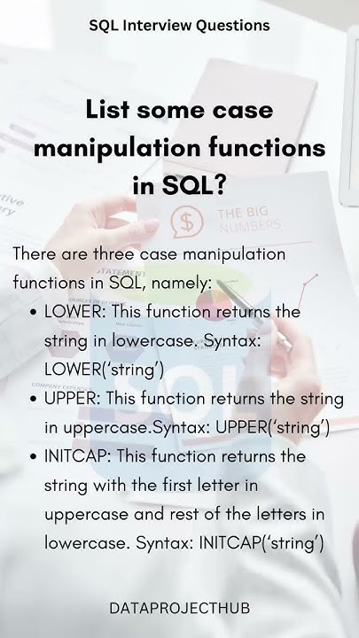 Case manipulation functions in SQL ? | SQL Interview Question Series - YouTube