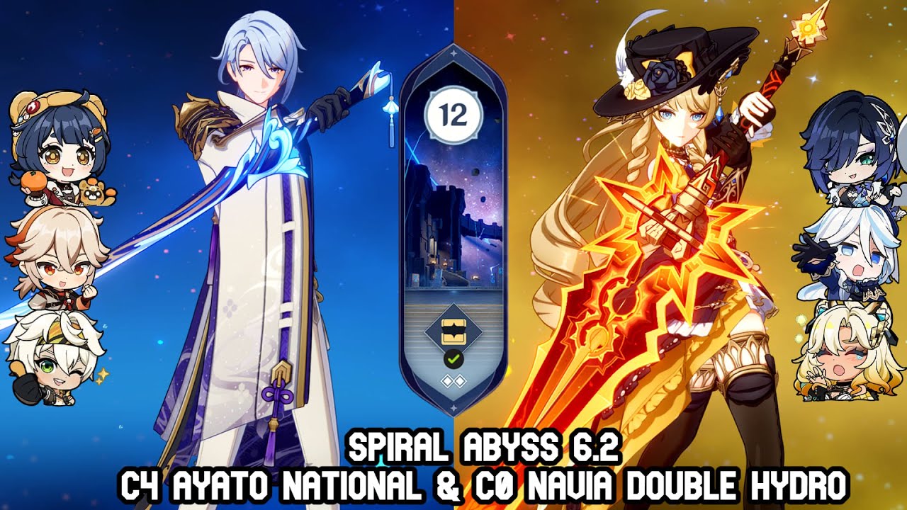 C4 Ayato National & C0 Navia Double Hydro | Genshin Impact Spiral Abyss ...