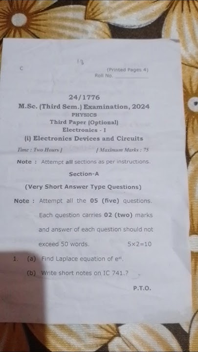 Electronics devices and circuits..msc 3rd sem paper third . Mgkvp - YouTube