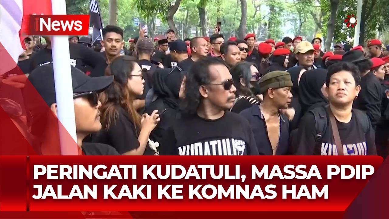 Peringati Peristiwa Kudatuli, Massa PDIP Longmars Menuju Komnas HAM ...