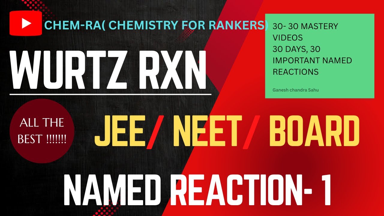 WURTZ REACTION // IMP. NAMED RXN 1 // JEE/ NEET - YouTube