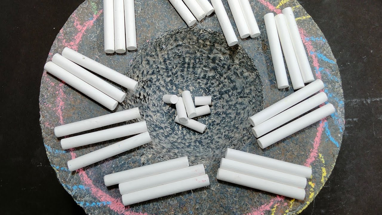 white chalk crushing 🖤 tablet size each crushing🤤 oddly satisfying 😍😍 ...
