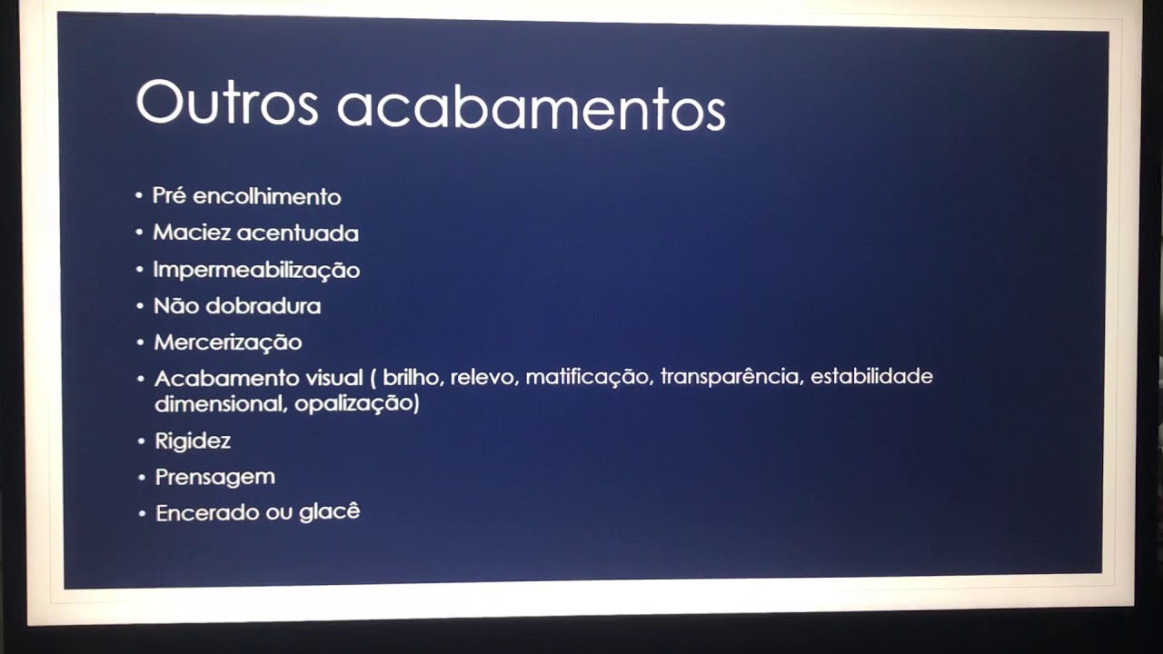 Beneficiamento textil e acabamentos aula 01/04 - YouTube
