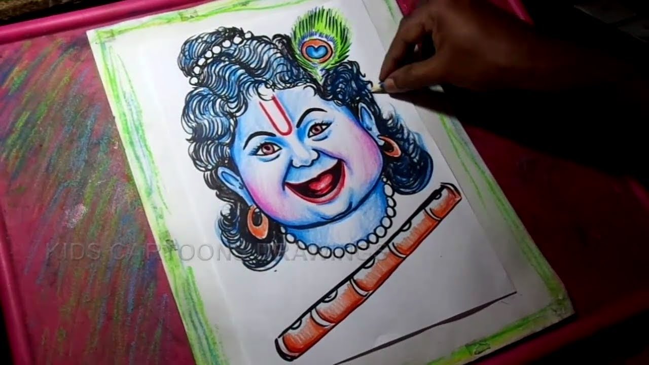 How to Draw Laughing Krishna Drawing - YouTube