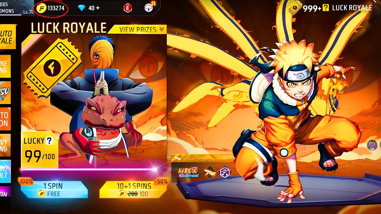 NARUTO 😱 KURAMA EMOTE 🤯IN GOLD ROYALE ⁉️ NEW EVENT 🤑 FREE REWARDS💸 BUY ...