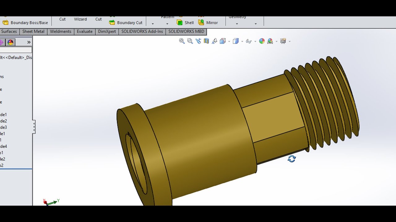 Complete Design of Gate valve spindle nut by creating internal ...