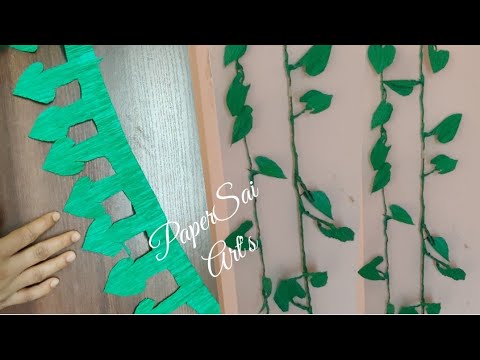 DIY How to make Crepe Paper Leaves decoration for room without Craft ...