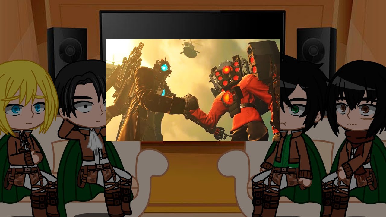 AOT/Attack On Titan React To Skibidi Toilet (56-61) || Gacha React - YouTube