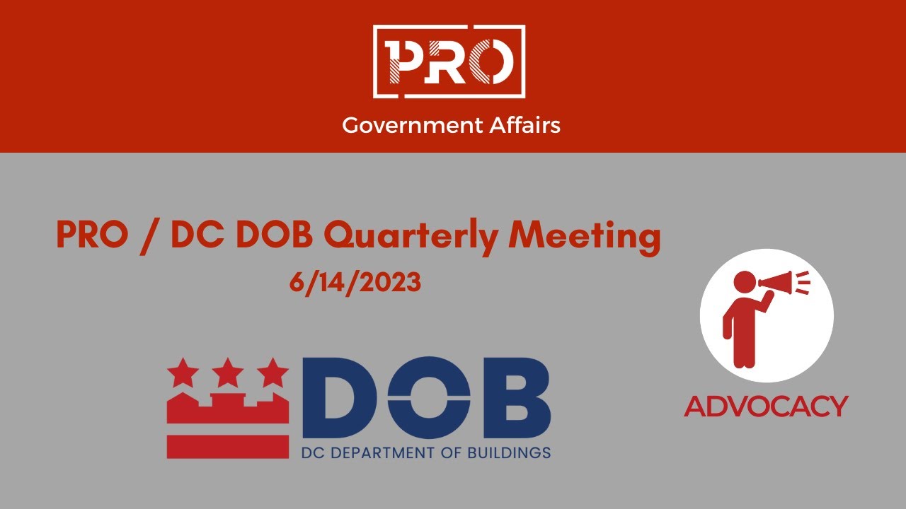 PRO/DC Dept of Buildings Quarterly Meeting - YouTube