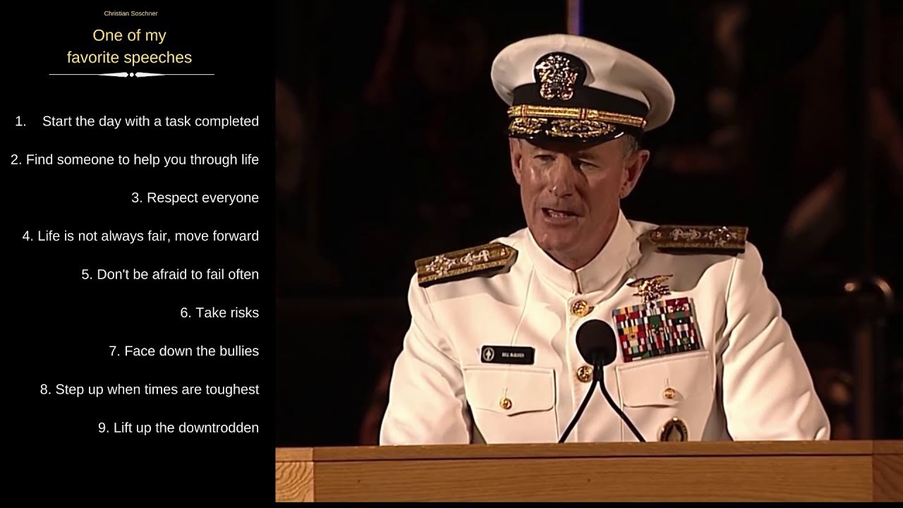Admiral McRaven Motivational Speech #motivations #motivationalwords # ...