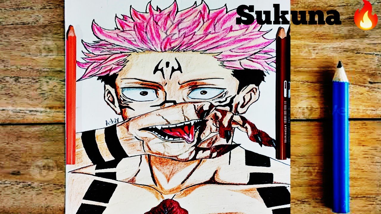 How to draw Sukuna from Jujutsu Kaisen | Sukuna drawing step by step ...