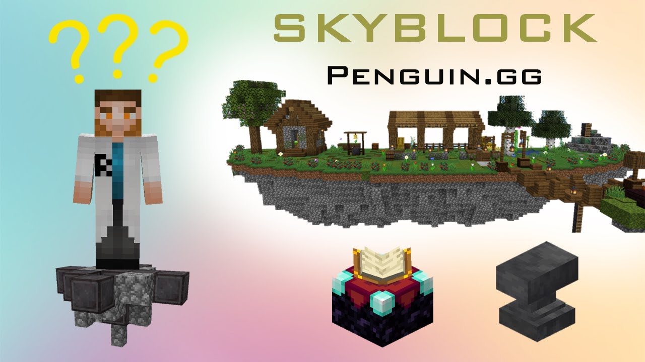 How to enchant and repair items on skyblock penguin.gg - Tutorial - YouTube