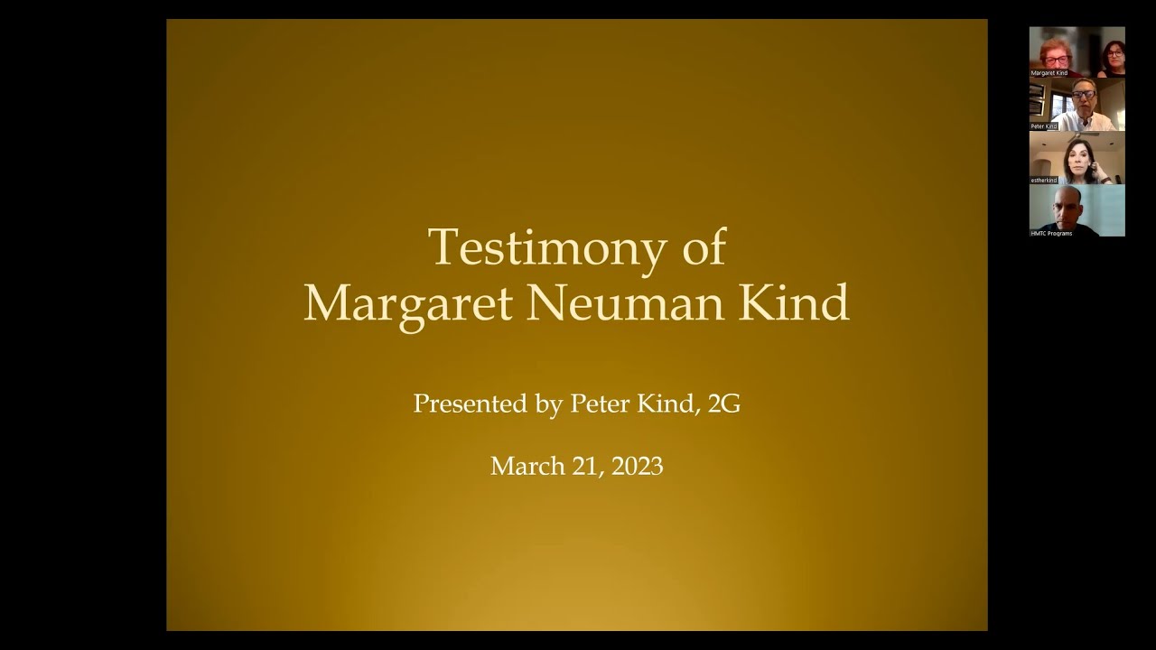 2G Tuesdays featuring Peter Kind and Holocaust Survivor Margaret Kind ...