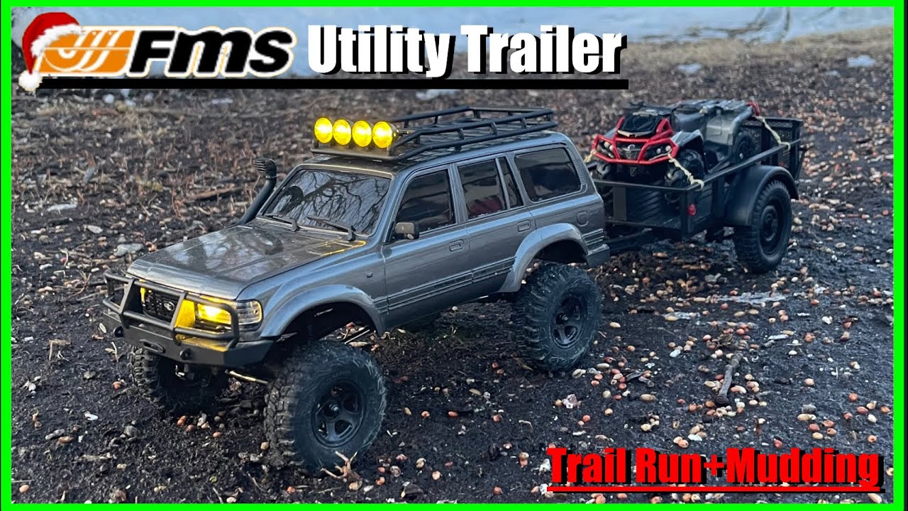 FMS FCX18 Utility Trailer—Overview and Trailrun - YouTube