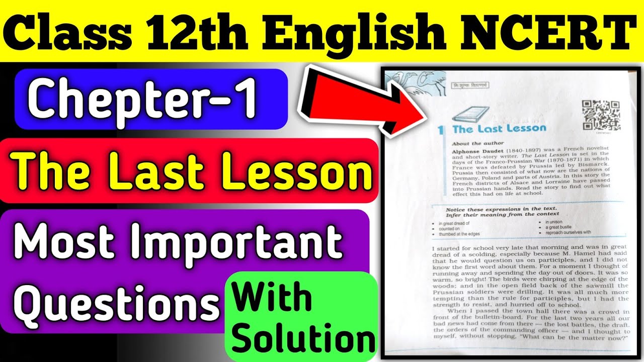 class 12th english NCERT flamingo chapter-1 The last lesson | important ...