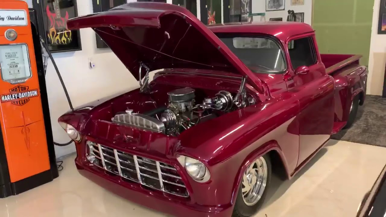 55 Chevy chopped, tubbed and slammed - YouTube