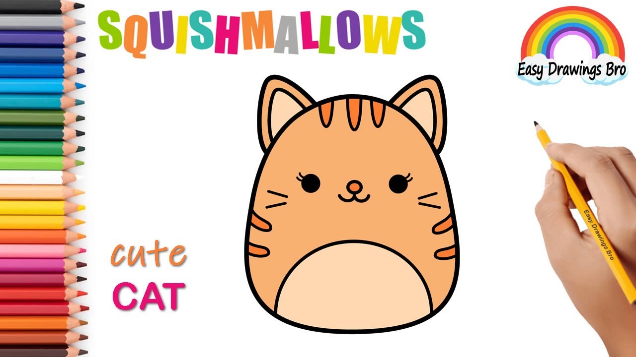 How to draw Squishmallow Cat | How to draw a cute cat | Squishmallows ...