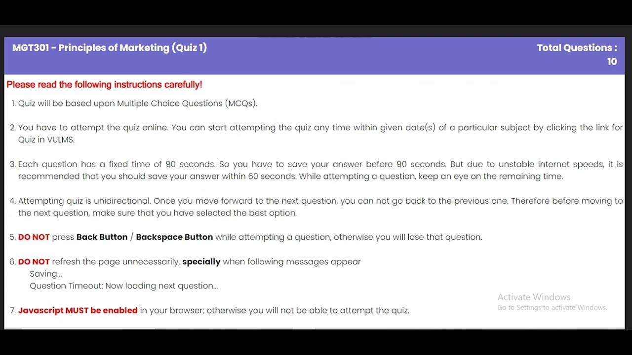 MGT301 Quiz 1 Solution || MGT301 - Principles of marketing || Spring ...