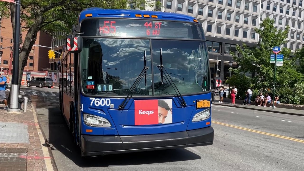 MTA M55 bus #7600 full ride from South Ferry to Church St & Liberty St ...