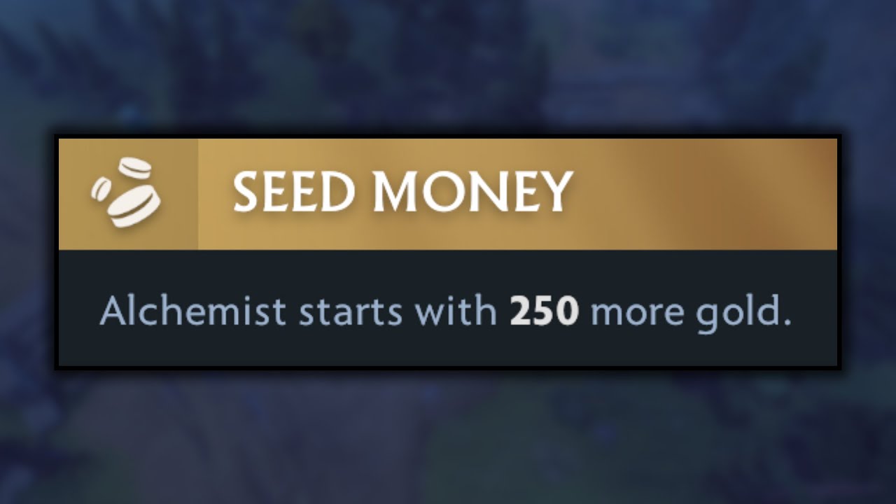 Alchemist starts with +250 Gold Dota 2 - YouTube