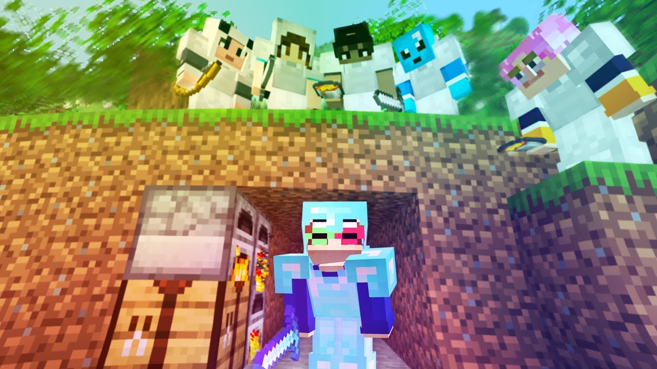 MINECRAFT MANHUNT ON ACID SHADERS! ft. Badlinu, Aimsey, Blue, Will, and ...