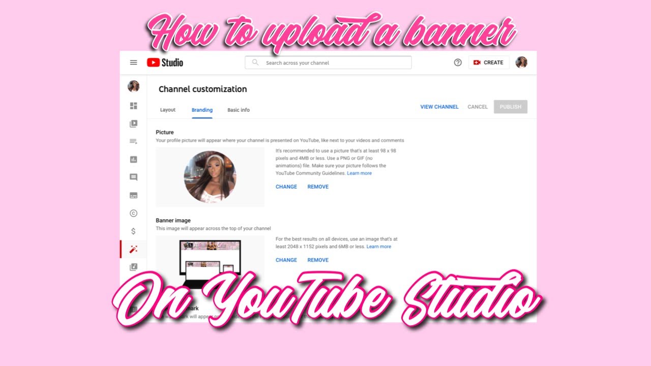 HOW TO UPLOAD A BANNER ON YOUTUBE STUDIO 🖥 - YouTube