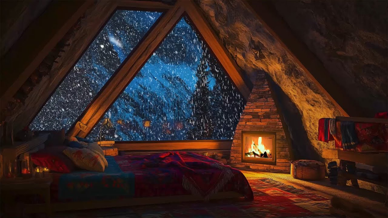 Cold Outside, Warm Inside: Snowstorm and Fireplace Sounds for Calm ...