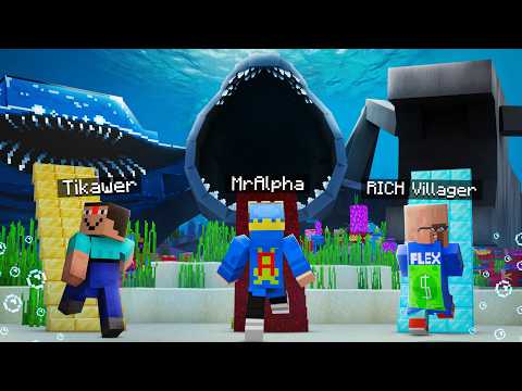 POOR Vs RICH Scary Sea Monsters Stair Challenge In Minecraft
