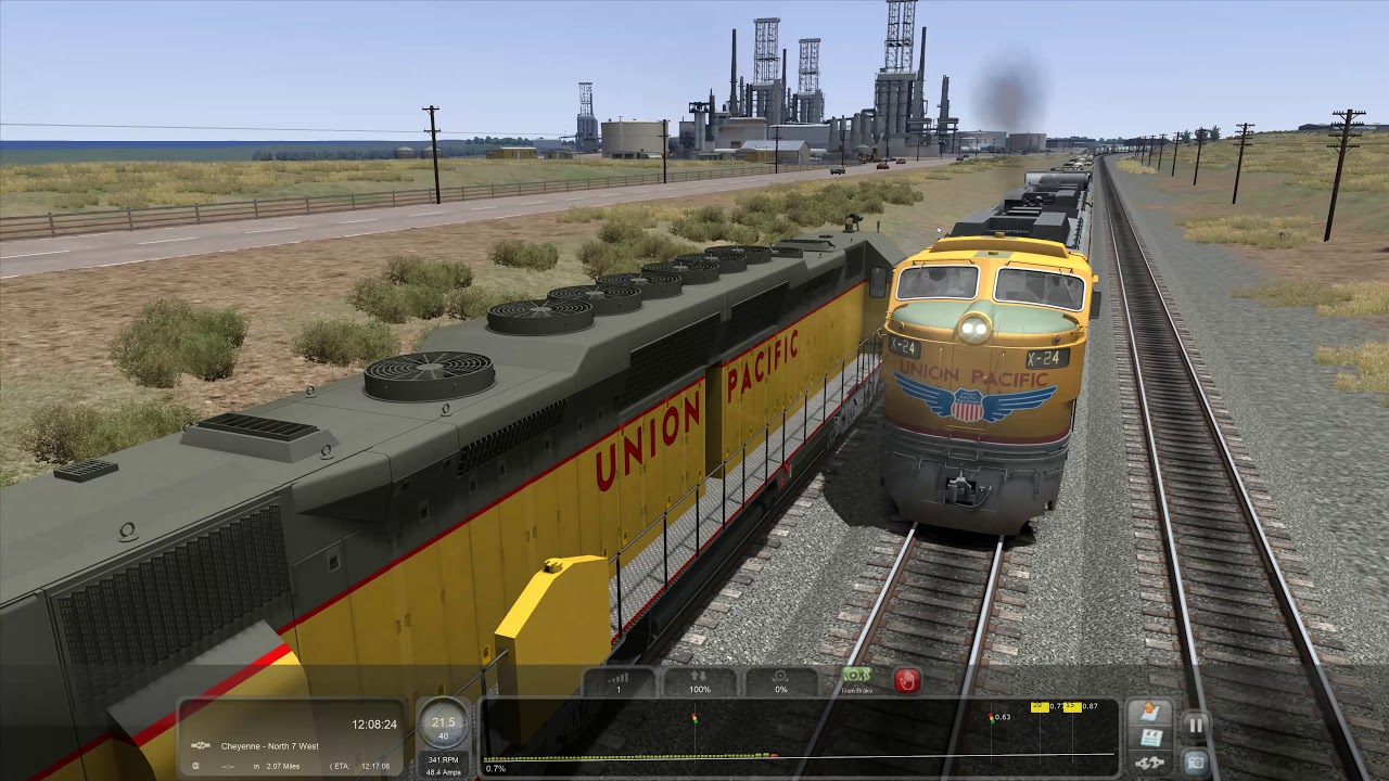 N.S348 Year 1970 UP DD35 - into Cheyenne, Uncouple and Refuel at Depot ...