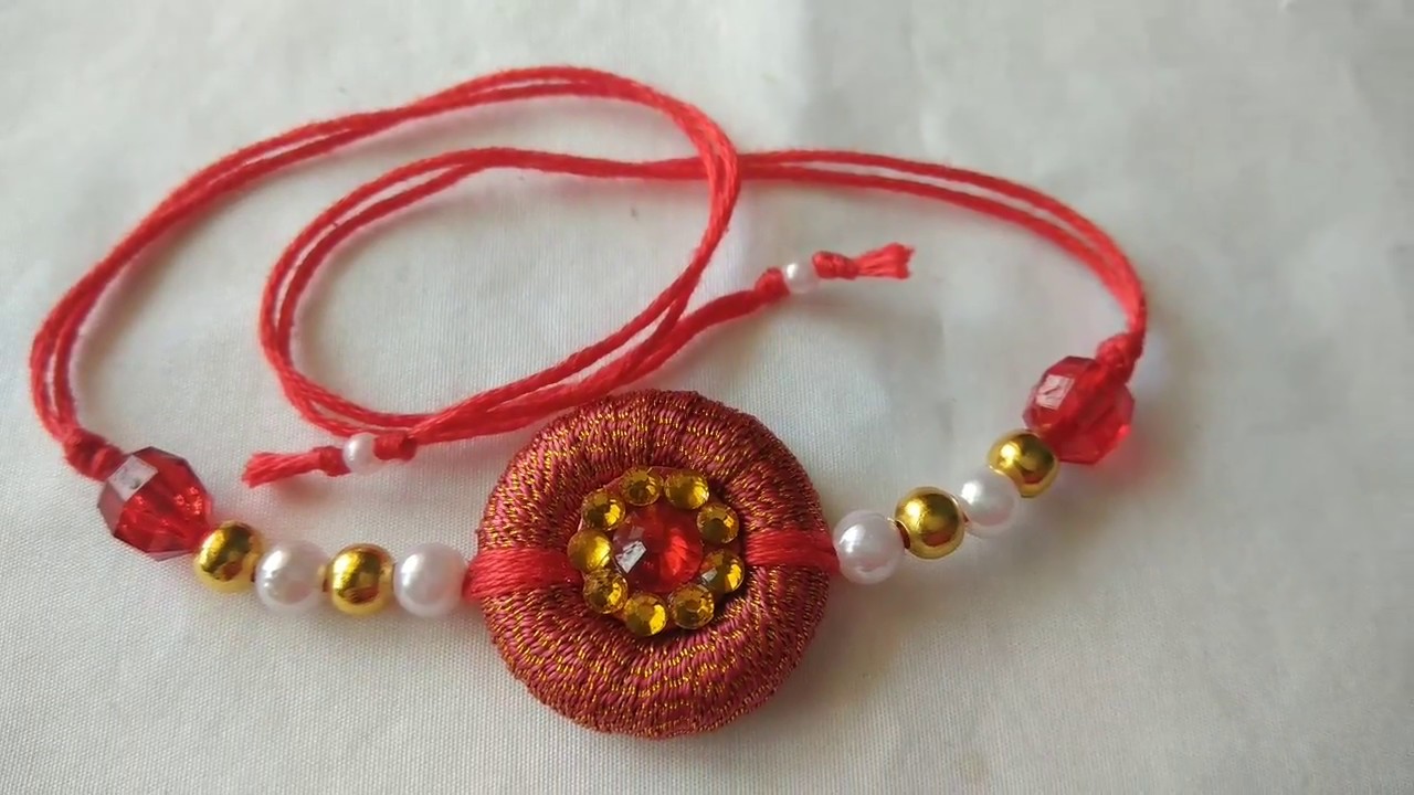 Silk thread ring Rakhi for rakshabandhan|| diy Rakhi|CC115 - YouTube