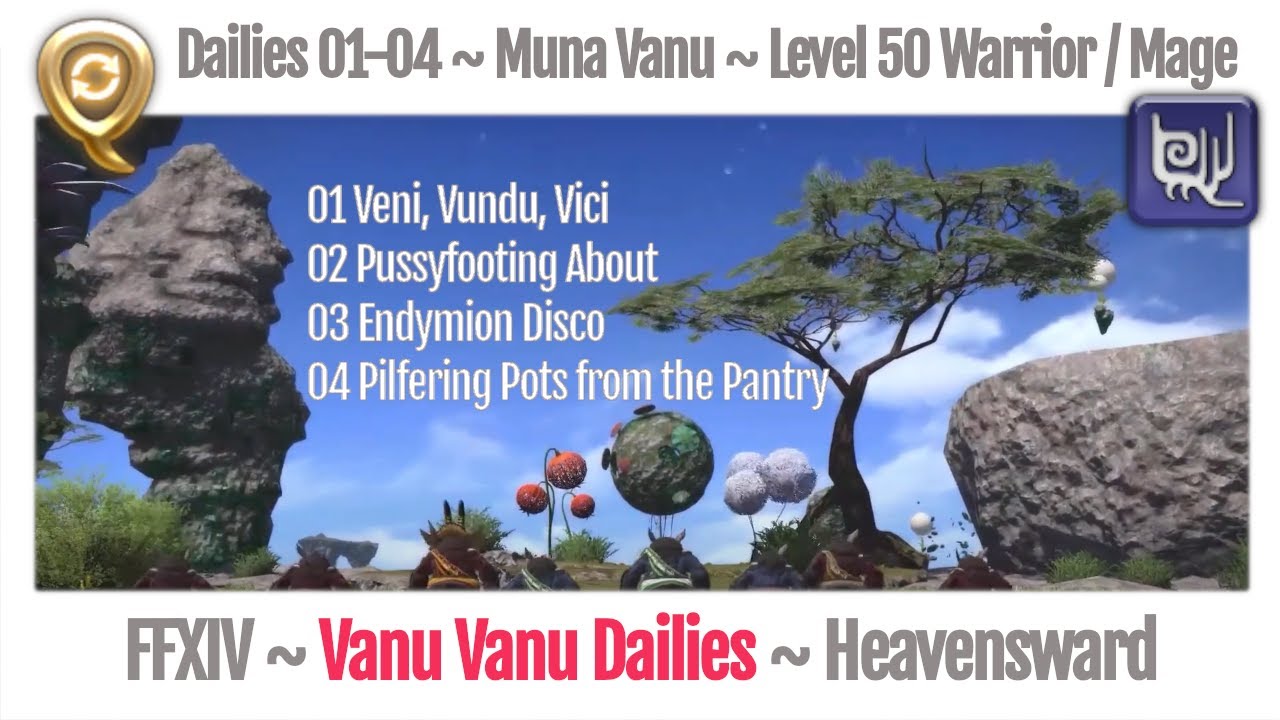 FFXIV Daily Quests (01-04) - Beast Tribe Vanu Vanu - Level 50 ...