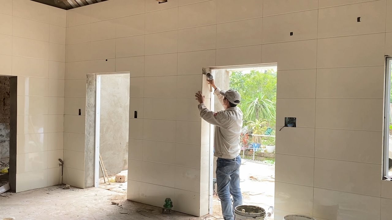 Precision Ceramic Tile Construction Technique For Living Room Wall On ...