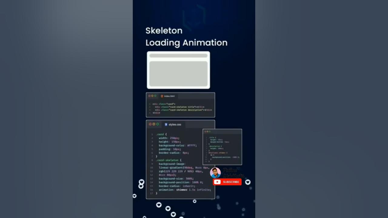 How To Create Skeleton Loading Animation With Css Pure Css Skeleton Loading Animation Shorts