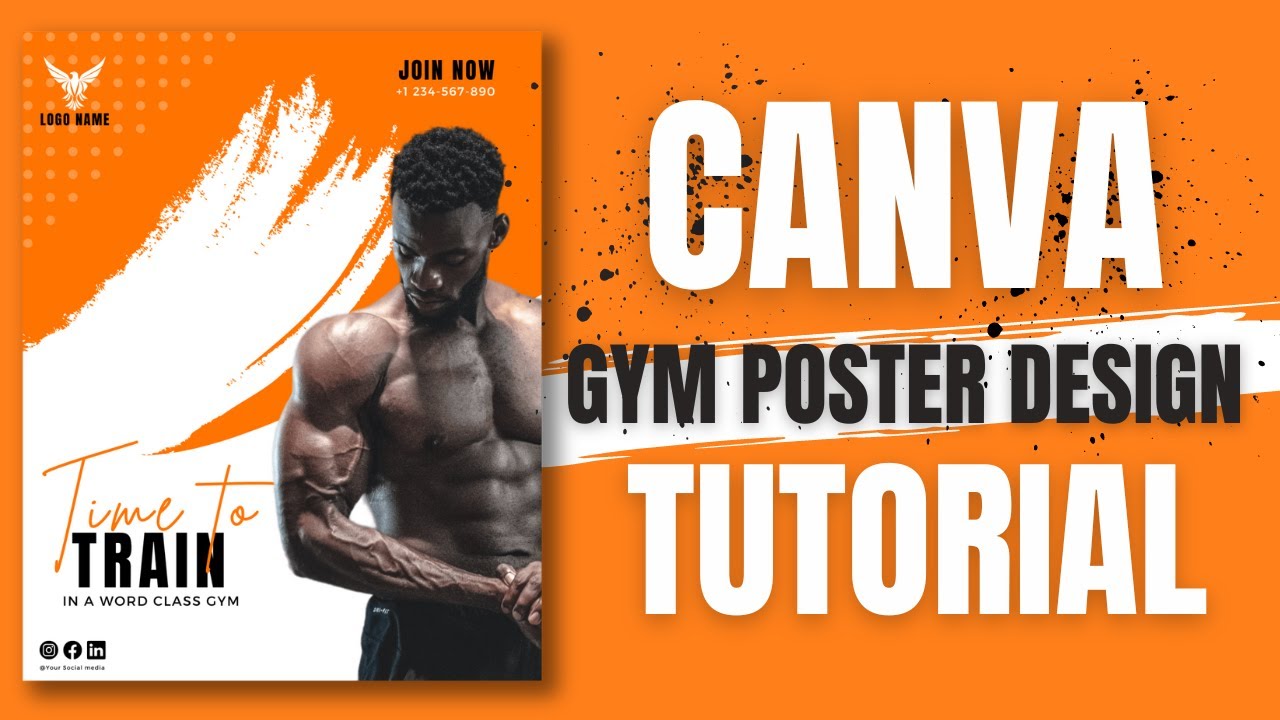 How to do Canva Gym Poster Design | Canva Graphic Design Tutorial ...