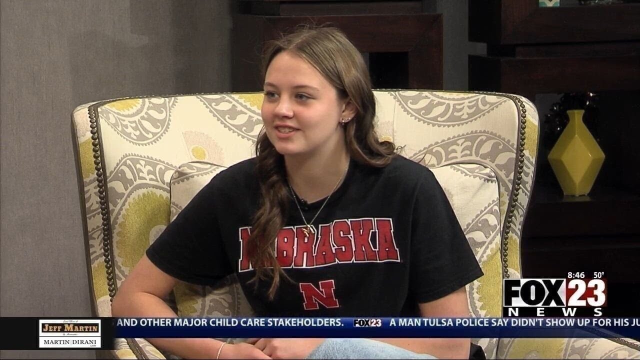 FOX23 talks with Jenks swimmer Mylie Bradley - YouTube