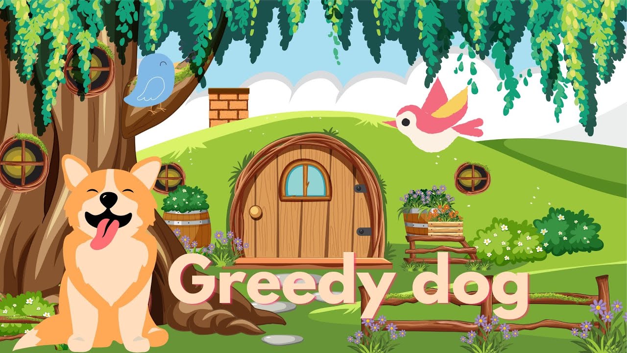 Greedy Dog Short story for kids Learn Easy words and enjoy - YouTube