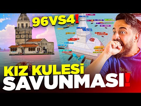 500 PİNG! 96 KİŞİ AYNI ANDA KIZ KULESİNE SALDIRIRSA NE OLUR?! 96vs4 KIZ KULESİ! PUBG Mobile