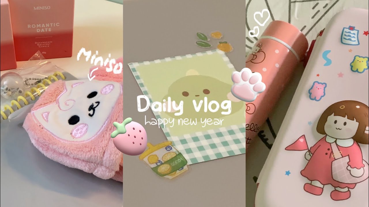 daily vlog | new year, miniso haul, cafe, bujo setup, journal 🎐🧸️📖 ...