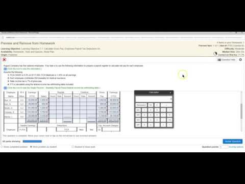 Payroll register FICA OASDI MEDICARE calculations - YouTube