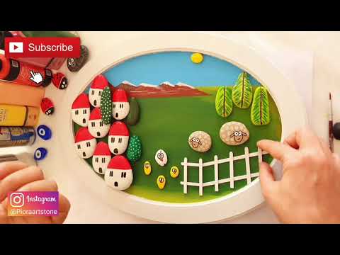 Taş Boyama Ahşap Zemin Çiftlik Evi Nasıl Yapılır? How to make a Farmer House on Wood Board?