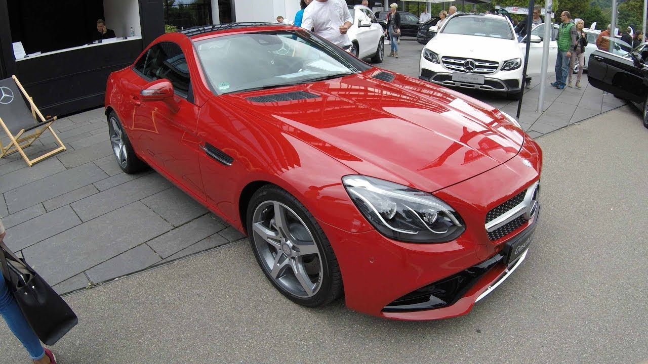 MERCEDES BENZ SLC R172 FACELIFT ROADSTER RED AND BLUE COLOUR WALKAROUND ...