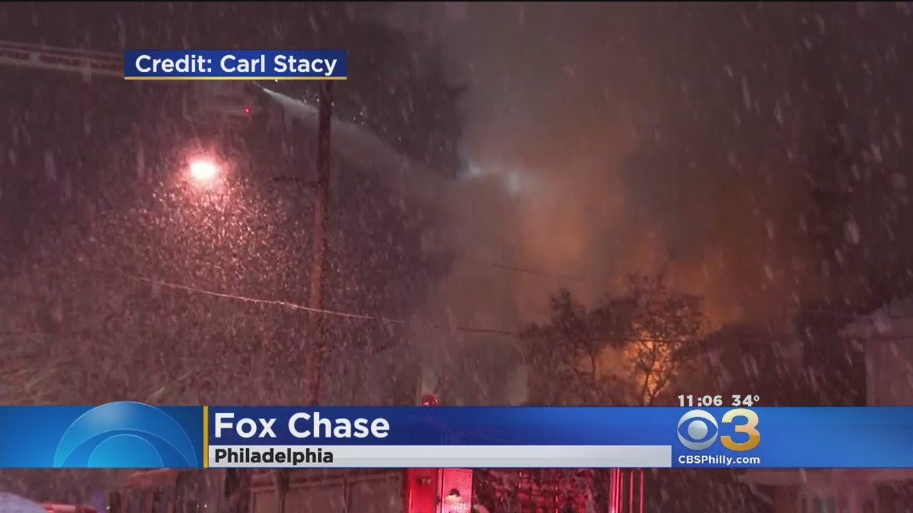 Officials: 1 Dead, 2 Firefighters Injured In Fox Chase House Fire - YouTube