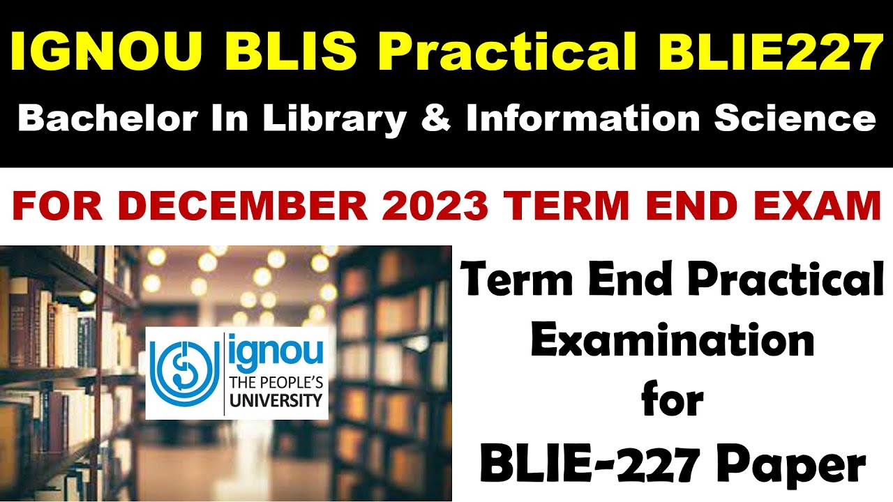 Practical Exam of BLIE227 Paper ll Library Science Assignment ll ...
